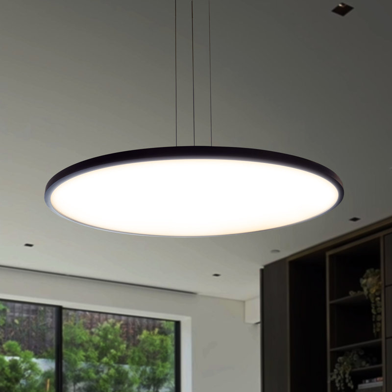 VONN Lighting Salm 24-in Integrated LED Circular Pendant Light Height Adjustable ETL Certified ...